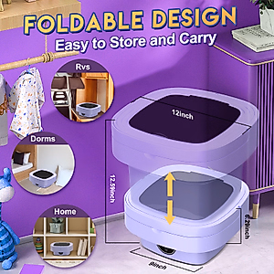 Portable Washing Machine with Upgraded 11L Capacity and Foldable Design, 3 Modes Mini Washing Machine for Deep Cleaning Underwear, Baby Clothes. Ideal for Use in RVs, Apartments, Dorms and Hotels