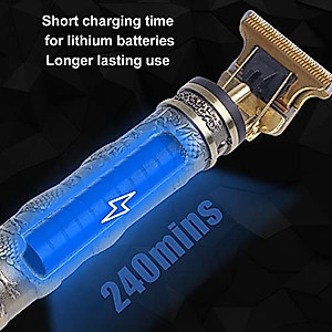 Hair Clippers for Men, Hair Trimmer T Blade Trimmer Zero Gapped Trimmer, Cordless Rechargeable Beard Trimmer Shaver Hair Cutting Kit (Gold)