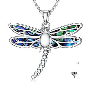 PELOVNY Cremation Jewelry for Ashes 925 Sterling Silver Dragonfly Necklace for Ashes Urn Memorial Keepsake Jewelry Gift for Women Her
