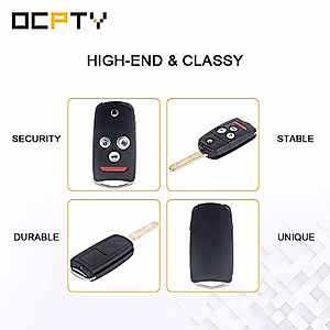 OCPTY 1 X Flip Key Entry Remote Control Key Fob Transmitter Replacement for 2009 2010 2011 2012 2013 2014 for Acura TSX TL ZDX for Accord 4 Buttons 313.8Mhz MLBHLIK-1T+46 Chips