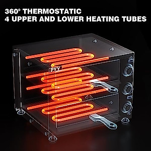 Countertop Pizza Oven Electric Indoor Pizza Oven Commercial PYY Stainless Steel 2-Layers Pizza Cooker with Timer for Home Restaurant