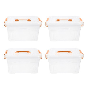 4Pcs Box storage containers with lids Storage Container for Snack clear container with lid Organizer product suitcase container plastic box storage box Handheld