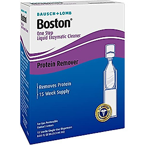 Boston One Step Liquid Enzymatic Cleaner, Protein Remover, 0.01 Fl Oz (1 Box of 15 Dispensers)