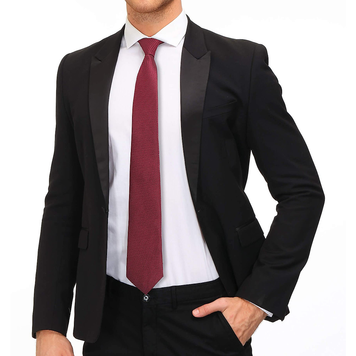 Adulove Men's Necktie Classic Silk Tie Woven Jacquard Neck Ties 6 PCS