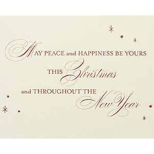 Papyrus Christmas Cards Boxed with Envelopes, May Peace and Happiness Be Yours, Christmas Tree (12-Count)