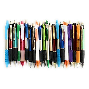 2lb Box Assorted Ink Pens - Plastic, Metal, Retractable, Cap (approx 100 pens)