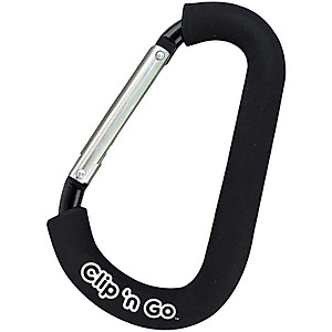 PBnJ baby Stroller Hooks for Hanging Diaper Bags - Mommy Stroller Clip and Stroller Accessories Organizer Hook - Large Carabiner Clips for Mom Purse Shopping Grocery Bag and Accessory - (1 Pack)