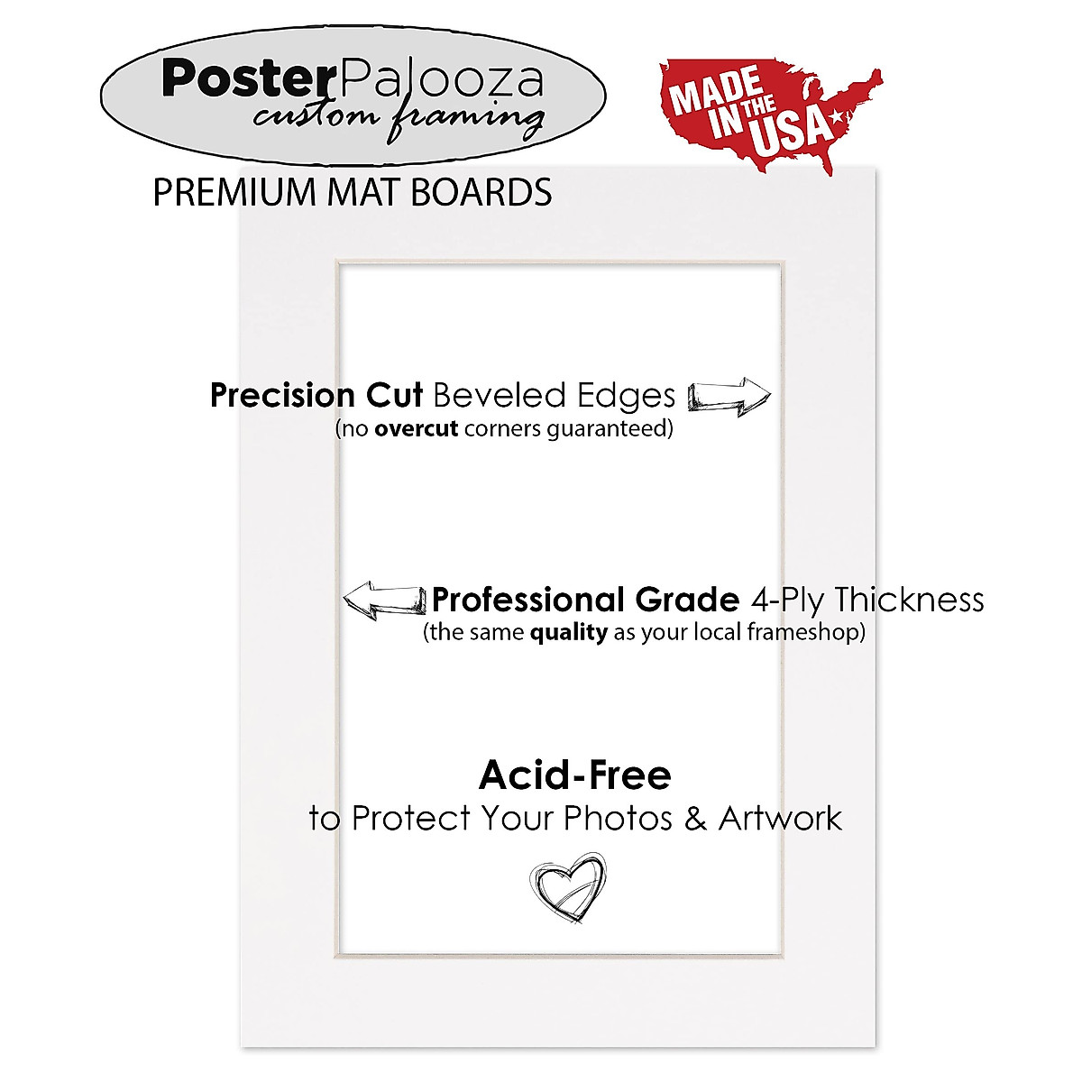 8x10 Mat for 10x12 Frame - Precut Mat Board Acid-Free Textured White 8x10 Photo Matte For a 10x12 Picture Frame, Premium Matboard for Family Photos, Show Kits, Art, Picture Framing, Pack of 1 Mat