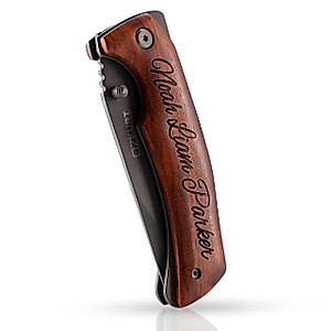 Gifts for Men, Personalized Pocket Knife with Name - Customized Folding Knife with 2 Lines of Text, Dad Gifts from Son, Daughter - Gifts for Husband, Grandpa
