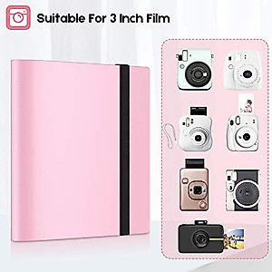 Ablus 160 Pockets Mini Photo Album for Fujifilm Instax Mini Camera, Polaroid Snap, Z2300, SocialMatic Instant Cameras & Zip Instant Printer (Pink)