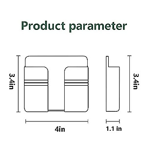 CEI&BPY Wall Mount Phone Holder, Phone Stand with Adhesive and Data Cable Receiving Hole, Cell Phone Holder for Charging,Bedroom, Compatible with iPhone and Android (Black)