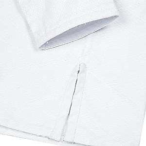 MACS Judo Single Weave Gi Kids Adults Unisex Uniform with Belt Sz 000 to 8 (White, 4(70''to75'')/195to220lbs)