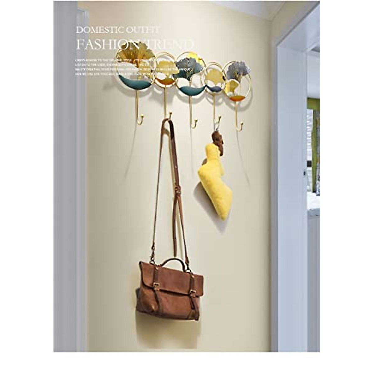 BBSJ Nordic Bedroom Door Back Hook Fashion Entry Porch Coat Hook Free Punching Metal Coat Hook Wall Hanging