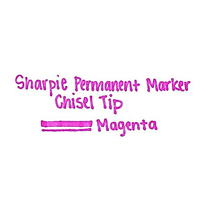 SHARPIE Permanent Marker, Chisel Tip, Magenta, Each