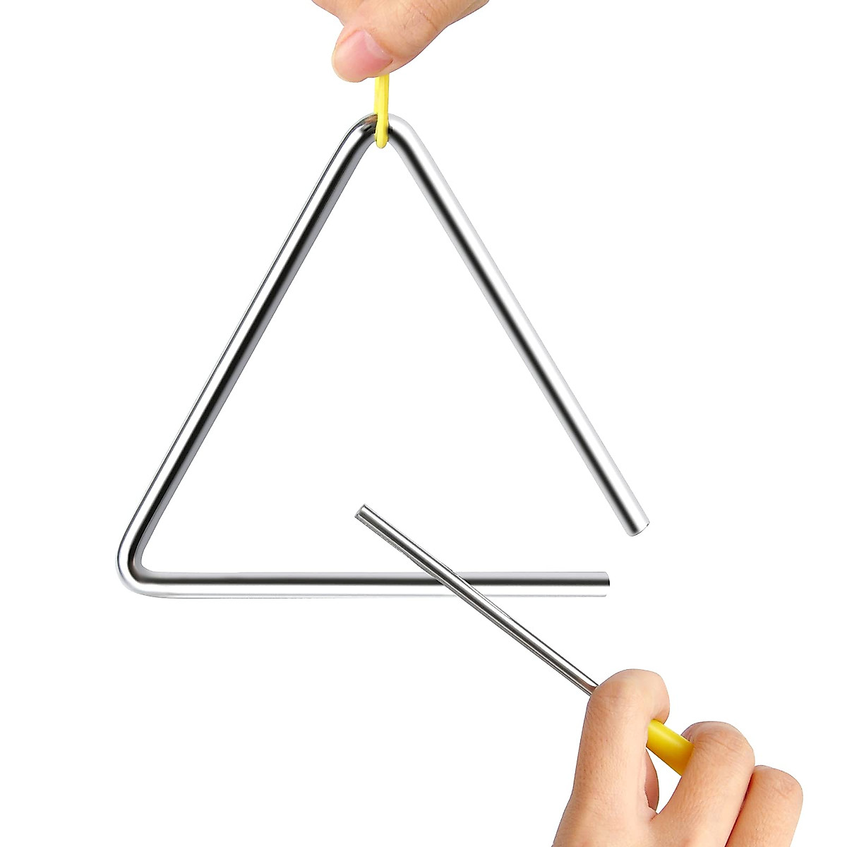 EASTROCK Triangle Instrument 3 Packs 4 5 6 Inch Percussion Instrument Set Hand Percussion Triangles with Striker