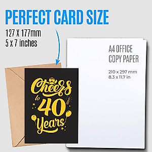 Birthday Greeting Card - 40 years - Funny Birthday Card for Men and Women - Ideal Gift Card with envelope - Personalized Cards - Card Size: 5x7"