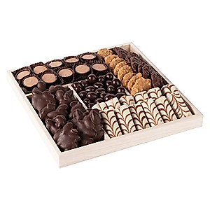 Wooden Tray with 5 Sections – 2 Pack Square Tray Chip and Dip Platter – Divided Serving Tray for Appetizers & Snacks – Veggie Platter - Food Trays for Party Montessori Wooden Trays - 10.5”x10.5”x1.22