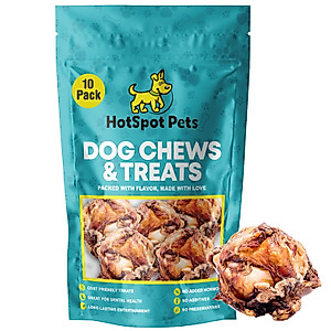 hotspot pets All Natural Beef Knee Caps for Dogs, Dog Bones, Single Ingredient Dog Chews for Aggressive Chewers - Long Lasting Rawhide Alternative Meat Bones