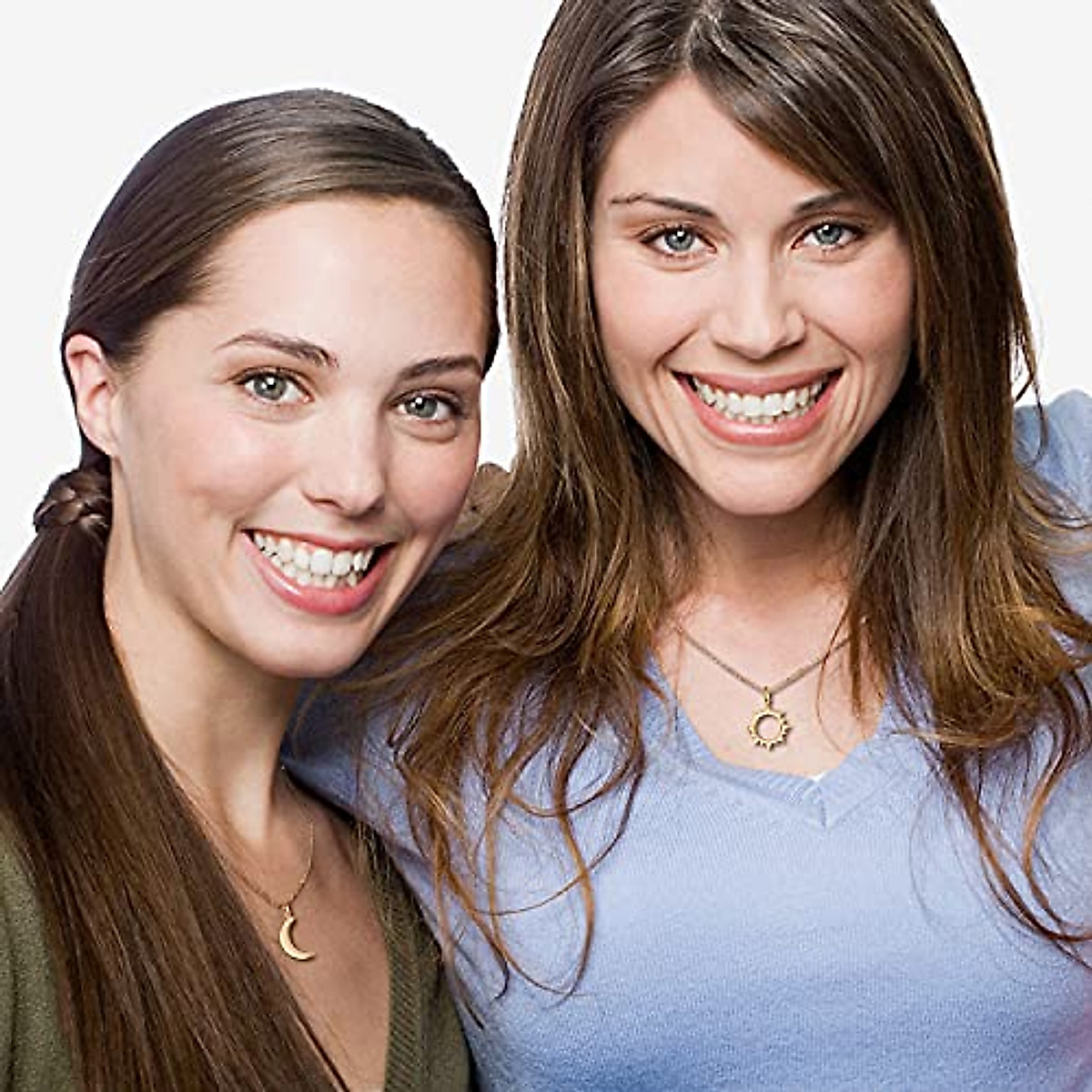 Sisters Necklace for 2, Sun and Moon Matching Necklaces Birthday Christmas Gifts for Girls Women BFF (Gold)