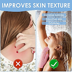 Molain 3 Pairs Exfoliating Gloves Premium Scrub Wash Mitt Bath Loofah Shower Spa Exfoliation Sponges Women Men Bath Accessories Dead Skin Remover for Body Washcloth