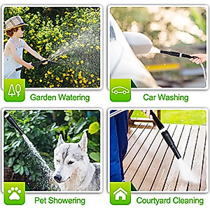 FUDESY Garden Hose - 75FT 304 Stainless Steel Metal Heavy Duty Durable Water Hose, Adjustable Nozzle with Six Spray Modes for Outdoor Yard, No Kink and Tangle, Lightweight, Fiexible, Easy to Store