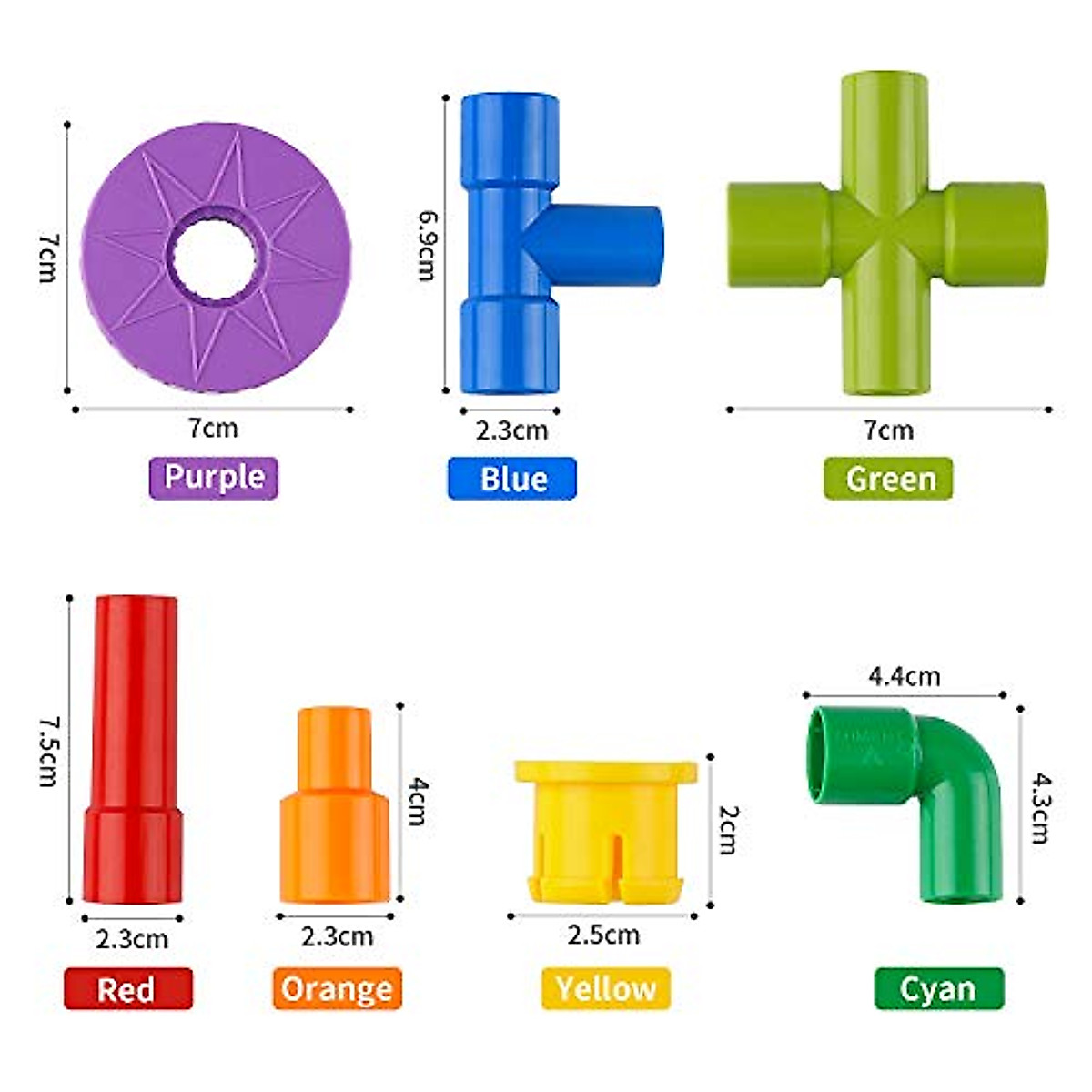 Wondertoys 72 Piece Pipe Toys for Kids Multicolor Pipe Tube Building Blocks Educational STEM Construction Learning Toys with Wheels Baseplate for All Ages Kids