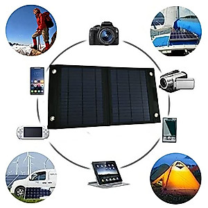 Amikadom #fM9a35 Portable Bi-Fold 25W Solar Panel Folding Solar Battery Electric Car Charger with Dc Plug 12V5V USB
