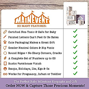 Baby Monthly Milestone Blocks Baby Girls Boy USA Certified Safe Month Baby Milestone Blocks, Rae Dunn Inspired Age Baby Month Baby Props, Best Baby Gifts Baby Shower, Baby Photo Props Photoshoots