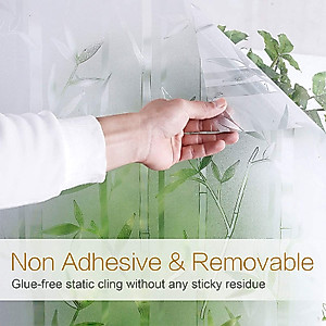 18x79 Privacy Window Films No Adhesive Static Cling Frosted Window Film Peel & Stick for Glass Window Decor Bathroom Sliding Door Self Care Stickers (White, One Size)