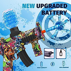 Rilatll Electric Gel Ball Blaster Splat Orby Gun Automatic, Outdoor Water Play Toys for Backyard Lawn, Outside Activities Games for Adults and Family, Christmas & Birthday Ideas for Ages 14+, GBN01