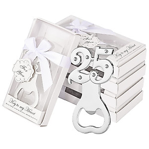 24PCS 25th Birthday Party Favors for Guests,Number 25 Silver Wedding Anniversary Beer Bottle Openers Gifts, Decorations,Souvenirs for Guests for Bridal Shower Favors (24, 25)