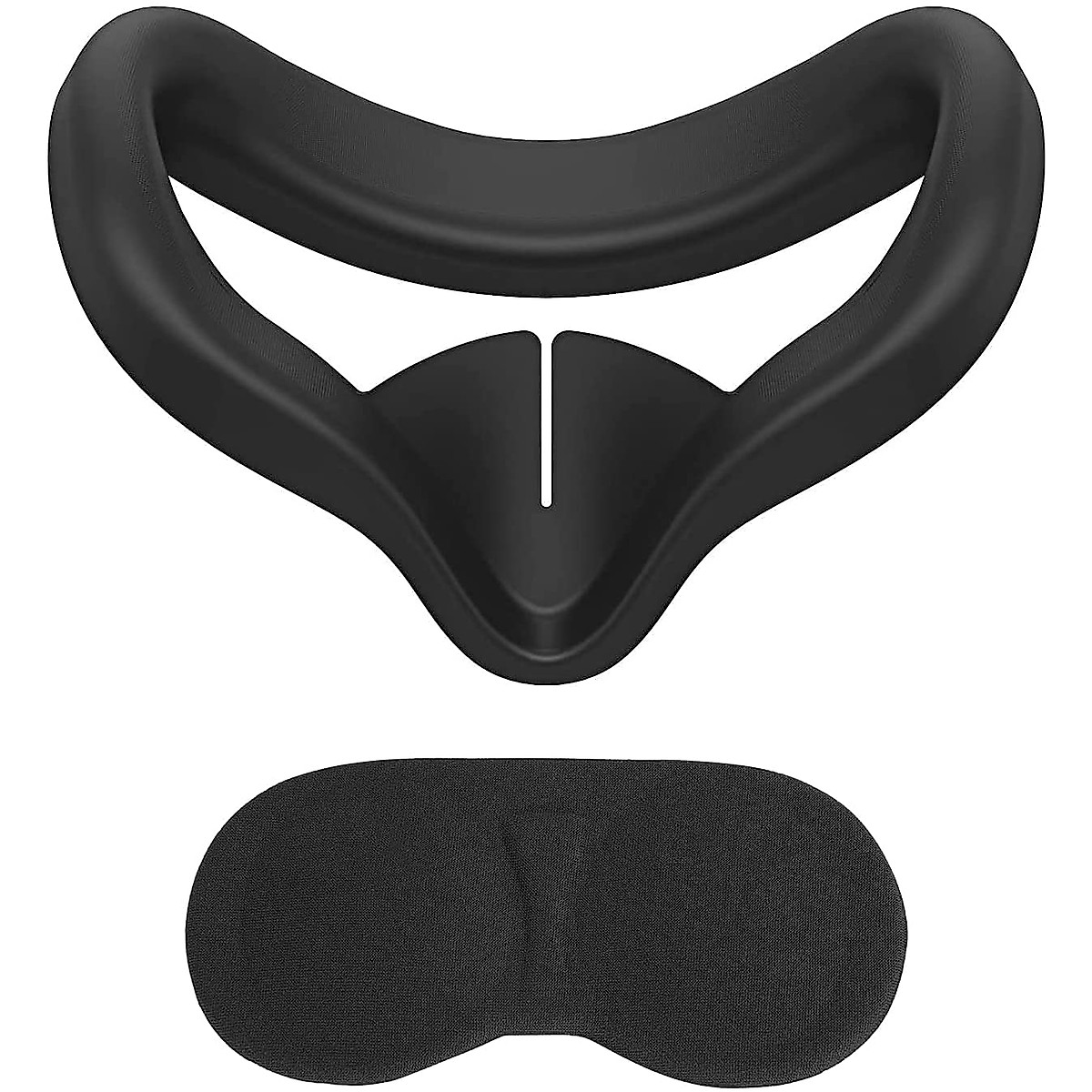 VR Silicone Face Cover for Oculus Quest 2 Headset with Protective Lens Cover Accessories Sweat Proof(Black)