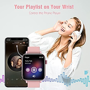 Smart Watch 1.95'' Full Touch Smart Watches for Women Smart Fitness Tracker Watch for Android iOS Phones Compatible with Answer Calls Waterproof Smartwatch with 28 Sport Activity/Sleep/Heart Rate/Step