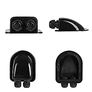 LGOUW Solar Double Cable Entry Gland Box, RV roof Waterproof ABS Solar Entry housing for RVs, Boats, Yacht, Roofs - Black