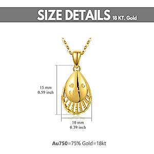 SISGEM 18K Yellow Gold Shiny Love Necklace for Women, 5MM Thick Gold Love Teardrop Shape Pendant Jewelry Anniversary Mother's Day Gift for Wife, Mom 18inch