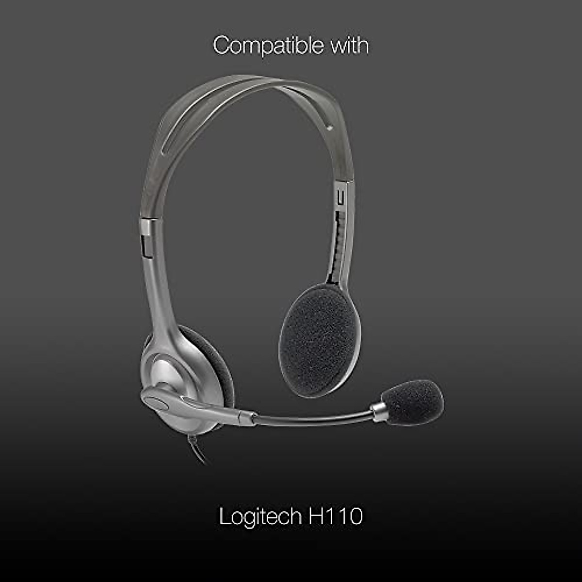 Ear Pad, Foam Mic Cushions Replacement Kit- 3pcs Bundle - Compatible with Blueparrott B350-XT, Jabra Biz 1500, Cyber Acoustics AC-204 and Logitech H110 Headsets by Global Teck