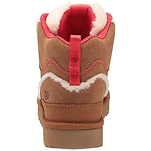 UGG Women's Highland HI Heritage Sneaker, Chestnut/Fiery RED Suede, 8