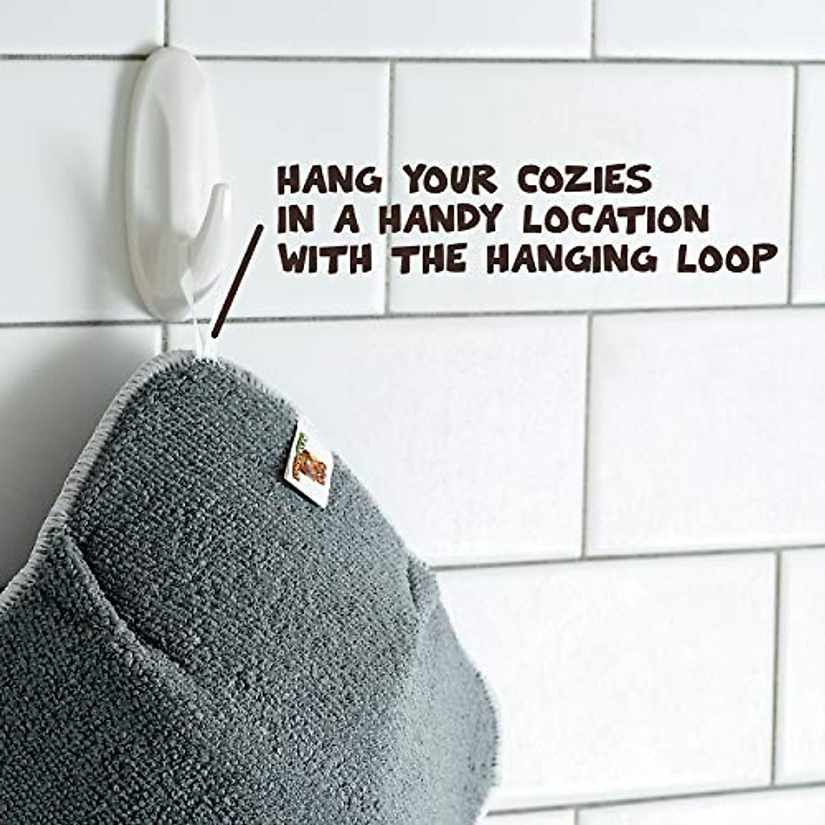 Bear-A-Bowls Microwavable Bowl Cozies - Washable & Reusable Liner & Holder - Soft Microfiber & Sponge Material - Gray Dish Pads for Hot & Cold Bowls, Pack of 4