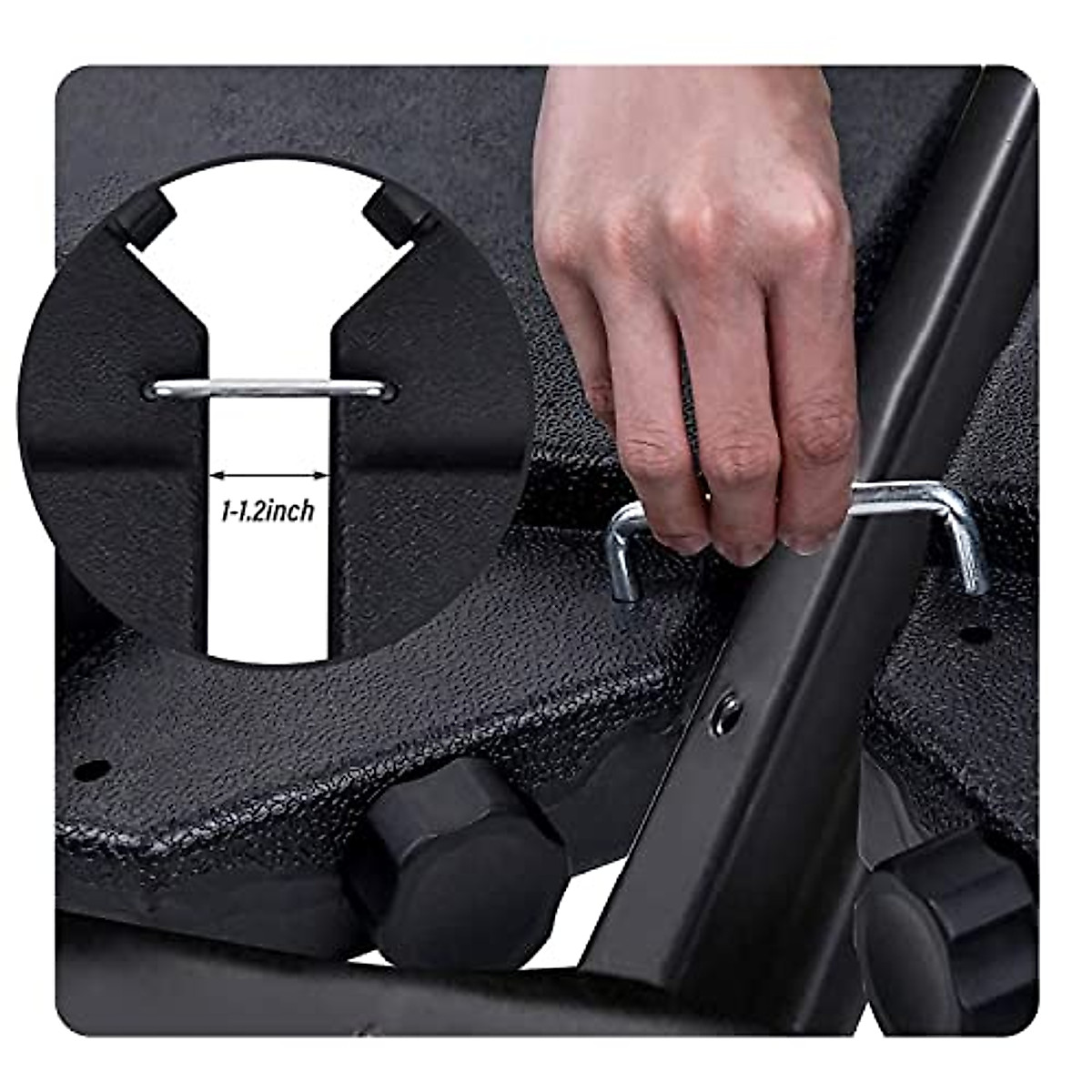 Simple Deluxe 4PCS Cantilever Offset Patio Umbrella Base Square Stands, 176LB Square Shaped Water or 132LB Sand Filled Umbrella Base with U Locking, Black