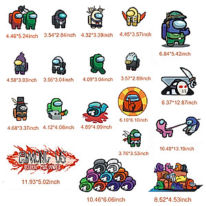 Among Us Wall Stickers A big one and 20Pcs/Sheet for Bedroom Wall Decals,Wall Decor for Kids,Computer Desk Wall Waterproof Hot Game Stickers for Laptop,Water Bottles