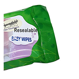 Dependable Industries 6 Piece Travel Size 10 Pack Baby Wipes Fits in Purse Diaper Bag & Glove Compartment Children's Hands and Face School Home