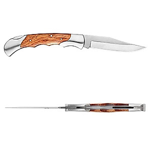 Miki Classic Gentleman Edition pocket Knife Folding Knife for EDC, 420HC Steel Super Blade, Handcrafted Cocobolo Wood, Outdoor camping hiking fishing, Everyday Carry Knife for Men Women