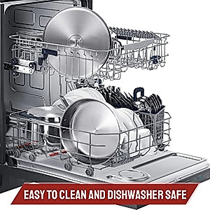 ROYDX Stainless Steel Skillet Saute Pan, 5 Quart Tri-ply Nonstick Large Fry Pans with Lid Single Stay-Cool Handle Cookware, Induction/Electric Gas Cooktops Oven Dishwasher Safe, for Kitchen Camping