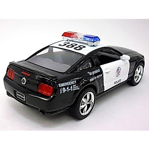 KiNSMART 2006 Ford Mustang GT Police Edition 5inch 1:38 Scale Die Cast Metal Toy Police Car with Pullback Action