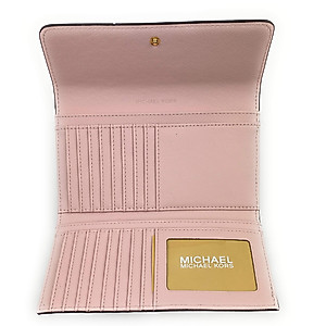 Michael Kors Women's Jet Set Travel Large Trifold Wallet (Powder Blush)