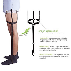 JUMYGEAR Stirrup Shirt Stays for Men or Police or Military, Shirt Suspenders Strap Shirttail Tucked in,2Pack-1 Pair