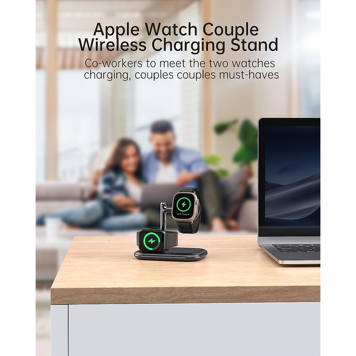 Charger Stand for Apple Watch, 2 in 1 Foldable Wireless Charging Station for Apple Watch Ultra/Ultra2/10/9/8/7/6/5/3/2/1/SE/SE2