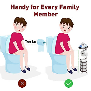 Toilet Paper Holder Stand Tissue Paper Roll Dispenser with Shelf for Bathroom Storage Holds Reserve Mega Rolls-Bronze