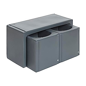 ECR4Kids Tri-Me Table and Cube Chair Set, Multipurpose Furniture, Dark Grey, 3-Piece