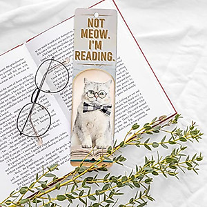 GOLEEX Cat Metal Bookmark Ruler Animal Inspirational Quotes Bookmarks for Adults Women Girls Kids Teens Bookworm Reader On Birthday Holiday Party Pet Lovers Encouraging Sayings